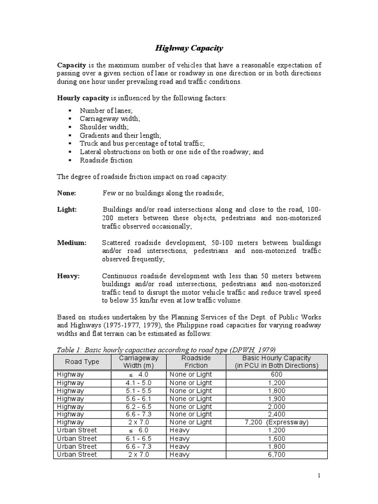 Highway Capacity Estimation | PDF | Lane | Highway
