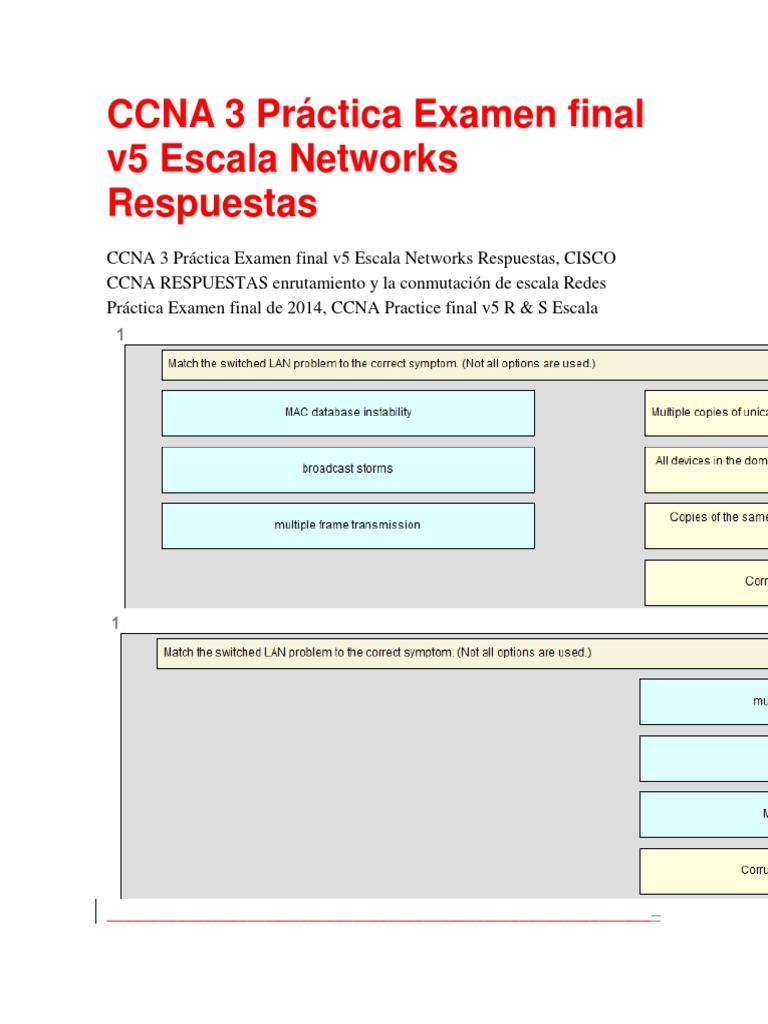 Respuestas CCNA 3 Examen Final v5 | PDF | Enrutador (Computación ...