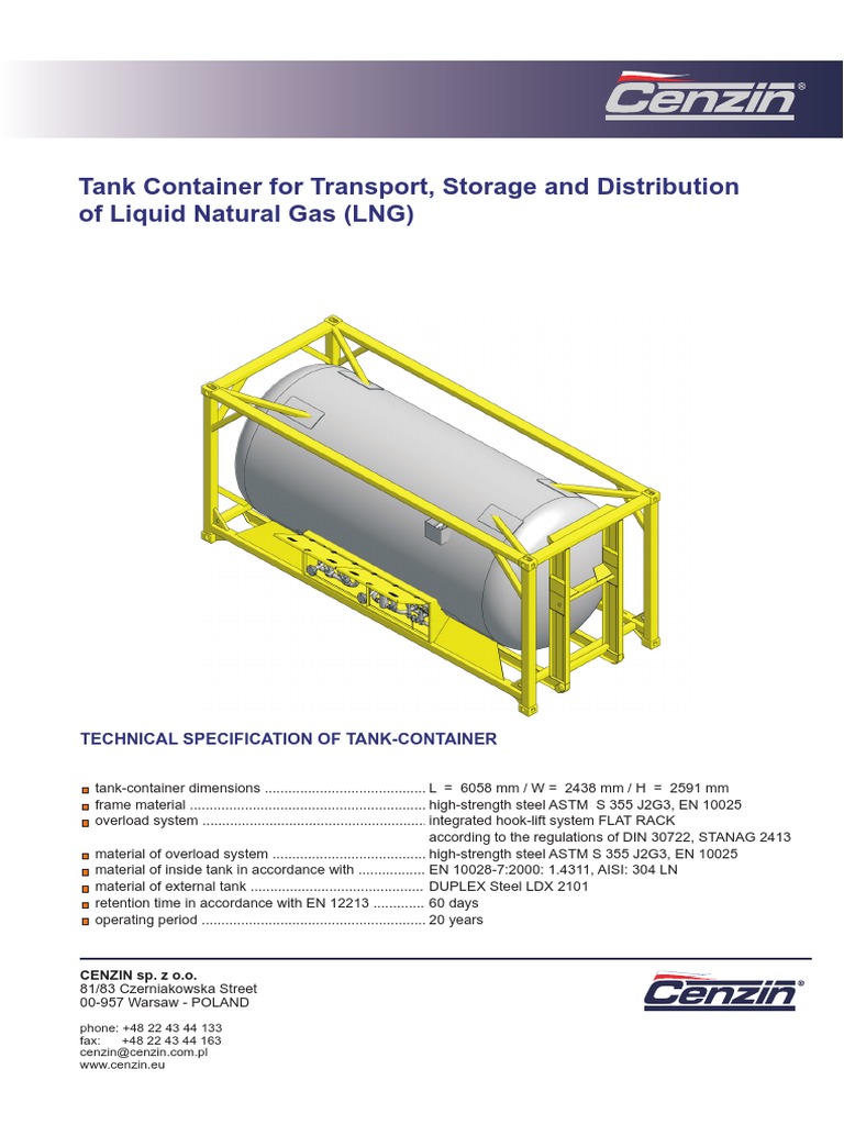 LNG Tank Container Specifications | PDF