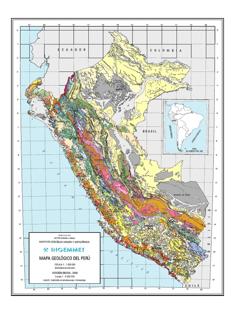 mapa geologico del Peru