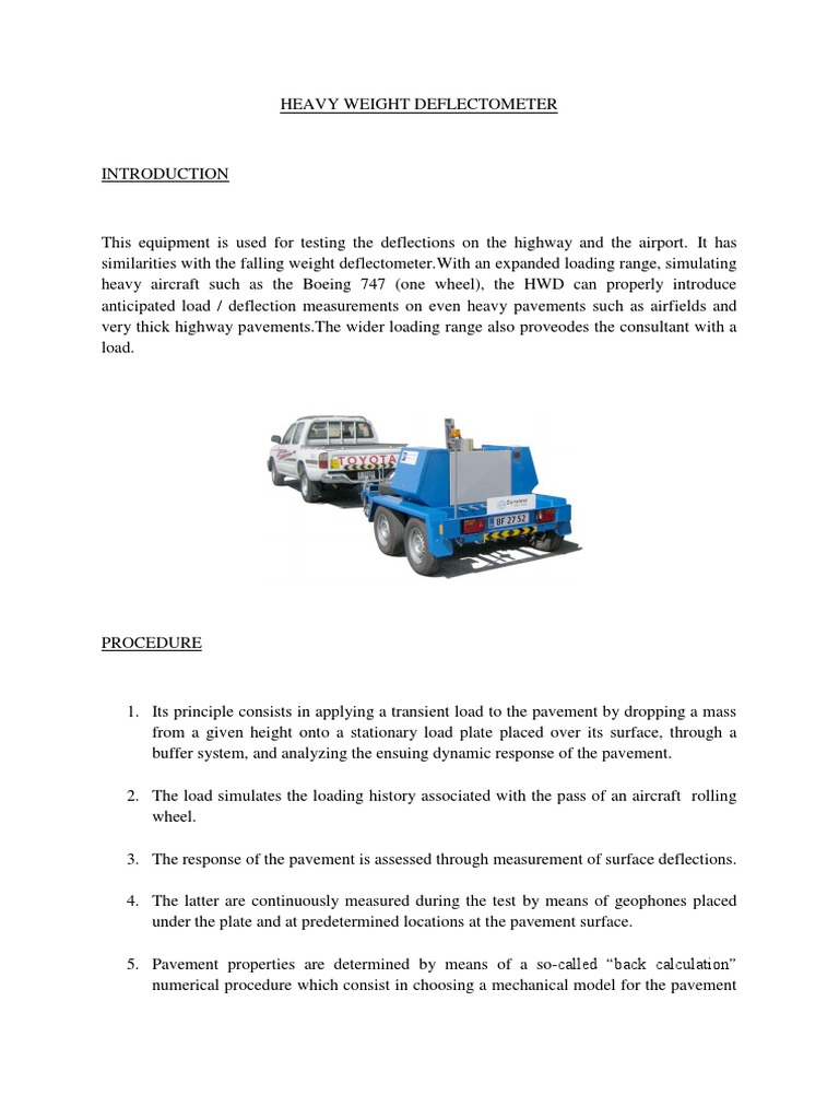 Heavy Weight Deflectometer | PDF | Road Surface | Engineering