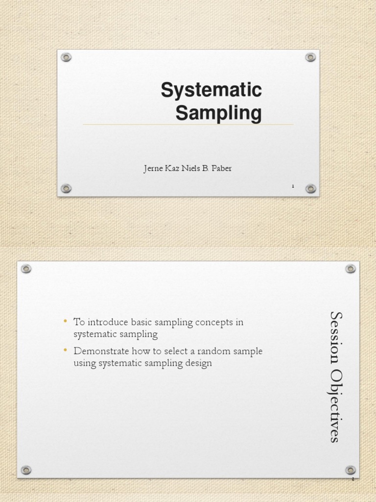 Systematic Sampling: Jerne Kaz Niels B. Paber | PDF | Sampling (Statistics) | Bias Of An Estimator
