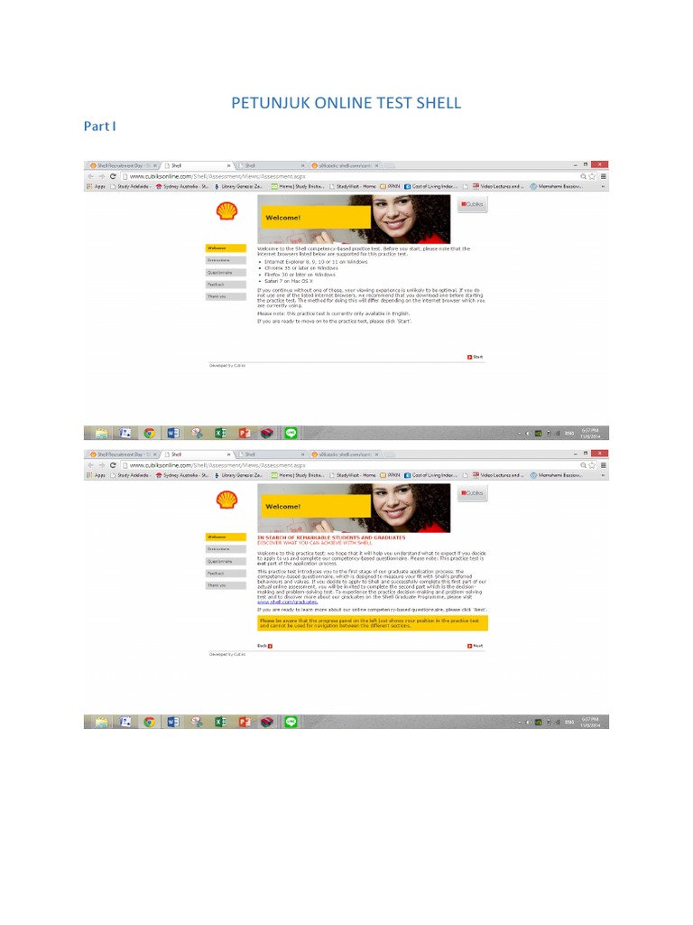 Petunjuk Online Test Shell | PDF