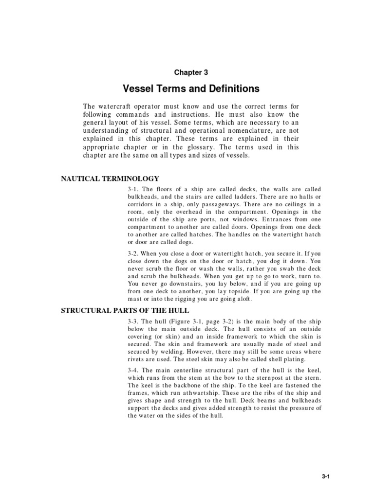 Vessel Terms and Definitions | PDF | Tonnage | Deck (Ship)