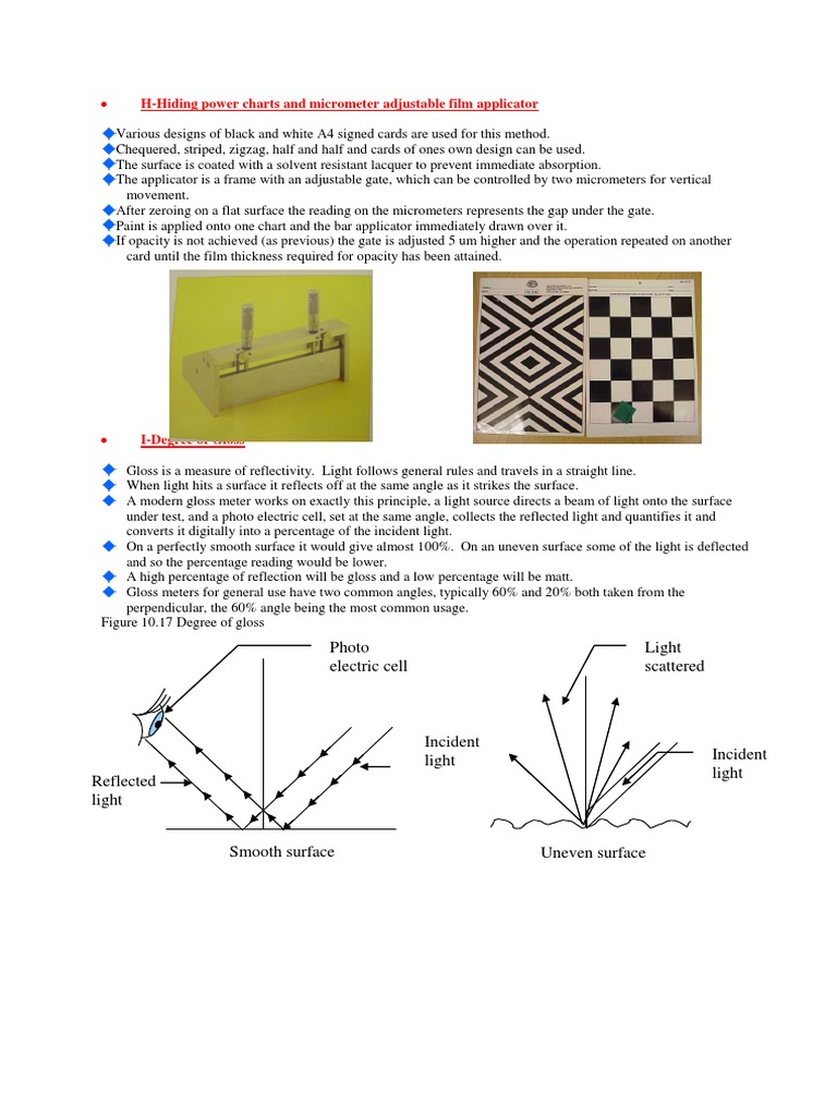 H-Hiding Power Charts and Micrometer Adjustable Film Applicator | PDF ...