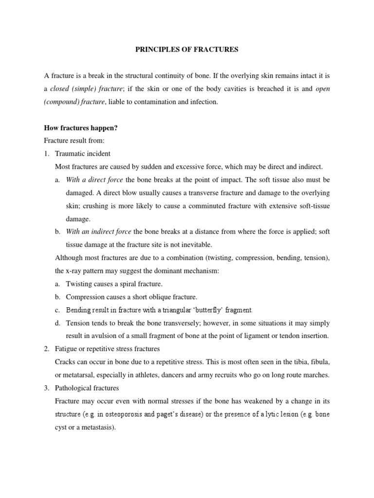 Understanding Bone Fractures Types | PDF