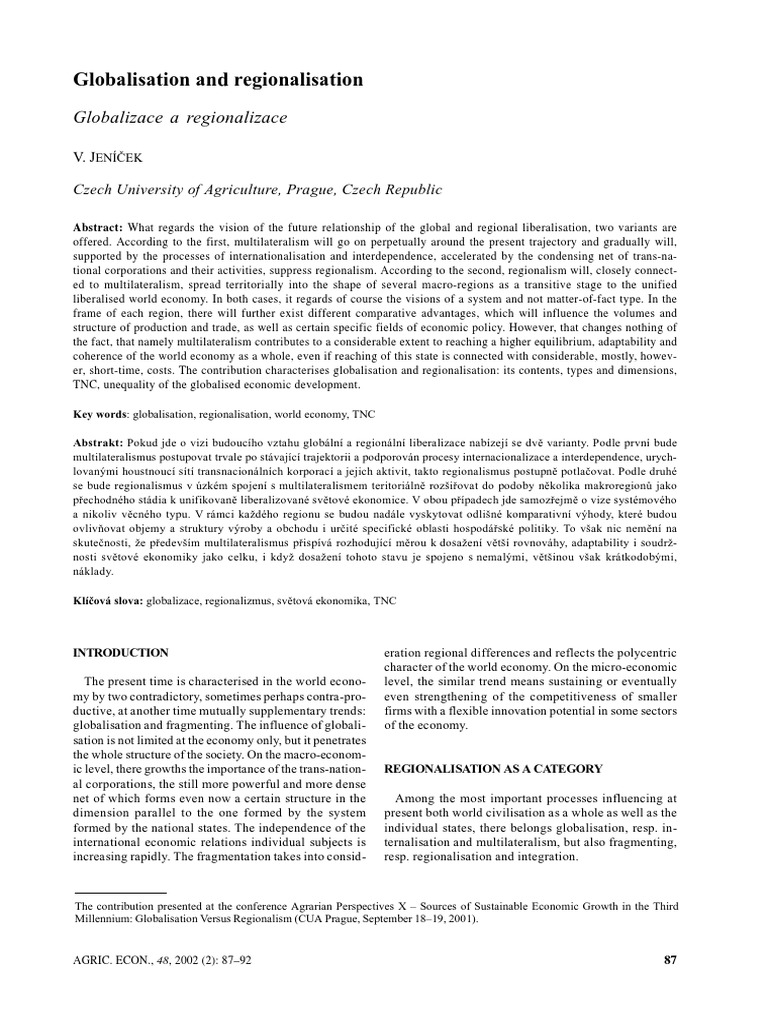 Globalisation vs regionalism: which will dominate | PDF | Globalization ...