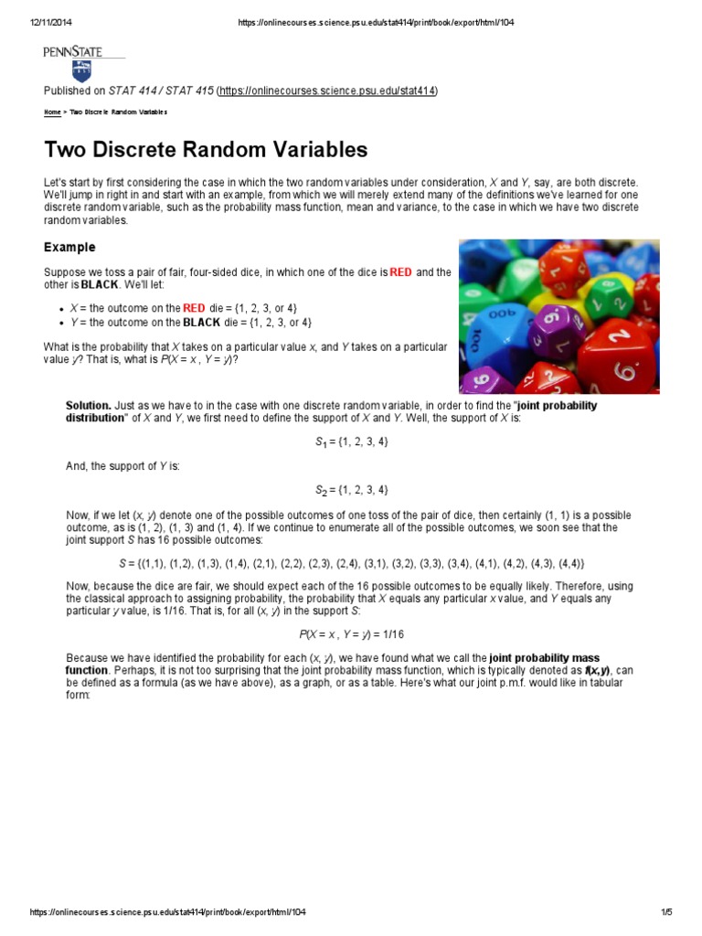 2 Discrete Random Variable | PDF | Probability Distribution | Random Variable