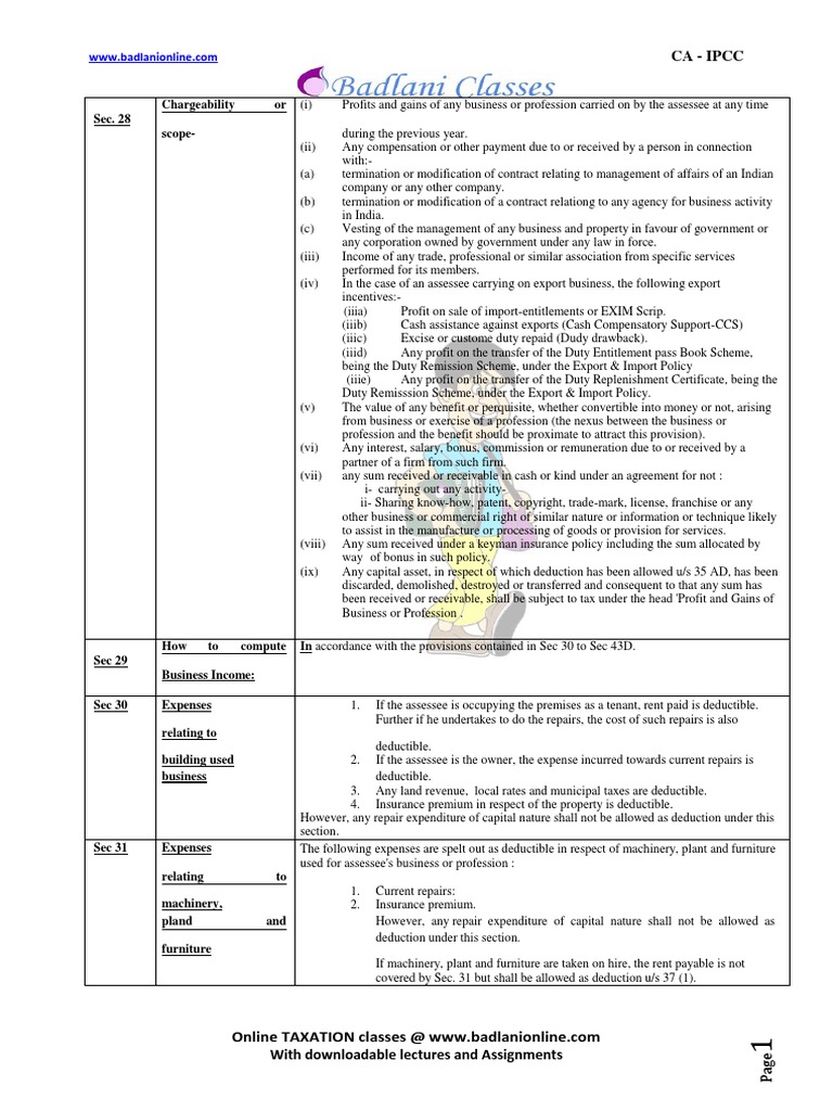 Assignment PGBP - Theory | PDF | Expense | Tax Deduction