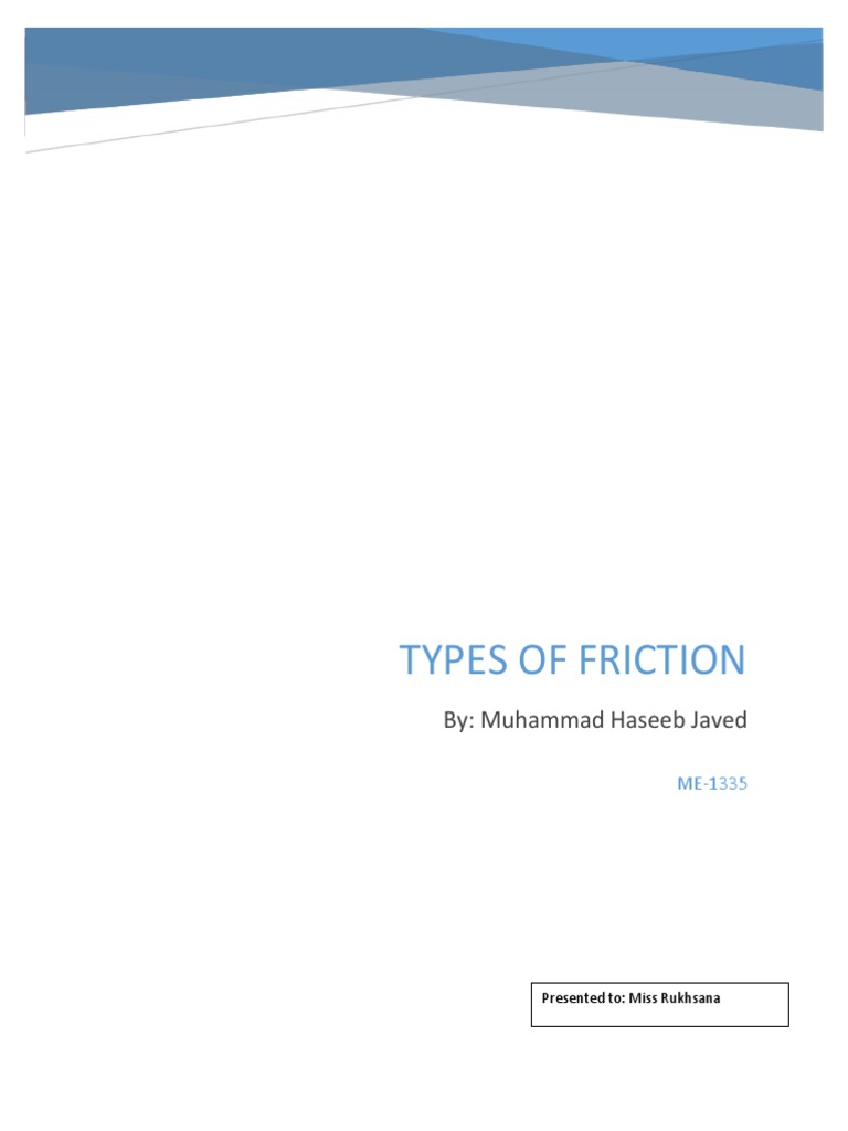 Types of Friction | PDF