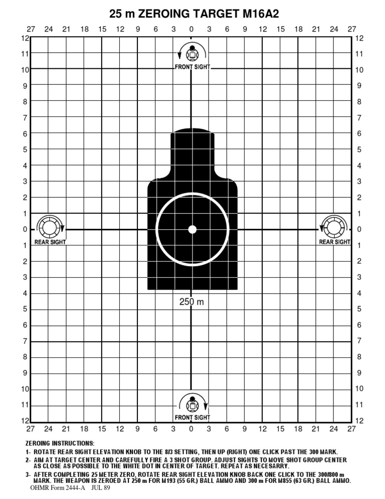 M16A2 25 Meter Zeroing Instructions | PDF | Projectile Weapons | Firearms