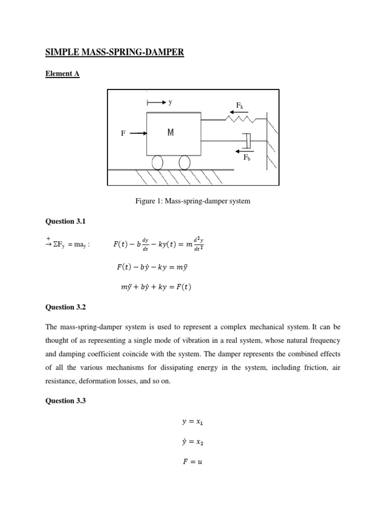 Mass-Spring-Damper System Analysis | PDF
