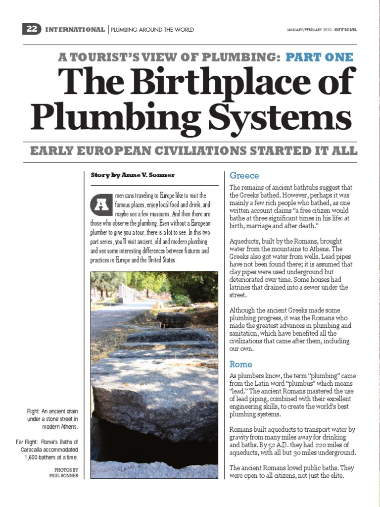 Plumbing Evolution in Ancient Europe | PDF | Pompeii | Plumbing