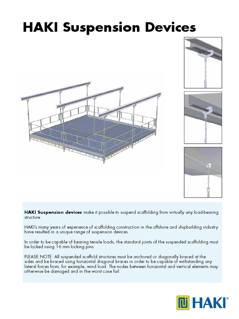 HAKI Suspension Device - INT | PDF | Scaffolding | Suspension (Vehicle)