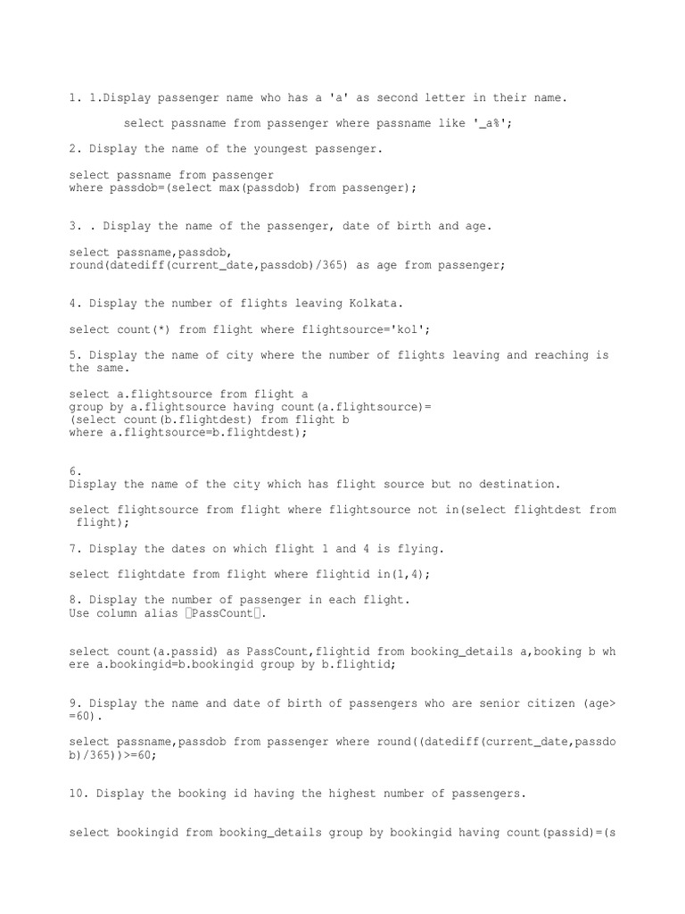 Flight Management System Query With Answer | PDF | Business