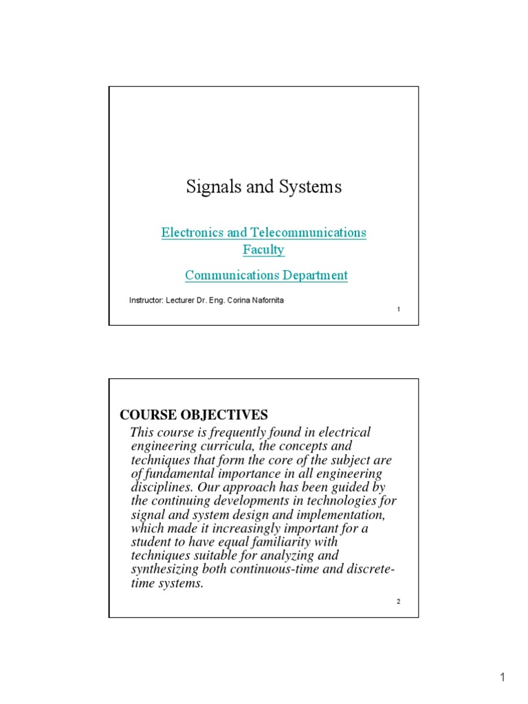 Signals | PDF | Signal (Electrical Engineering) | Fourier Transform