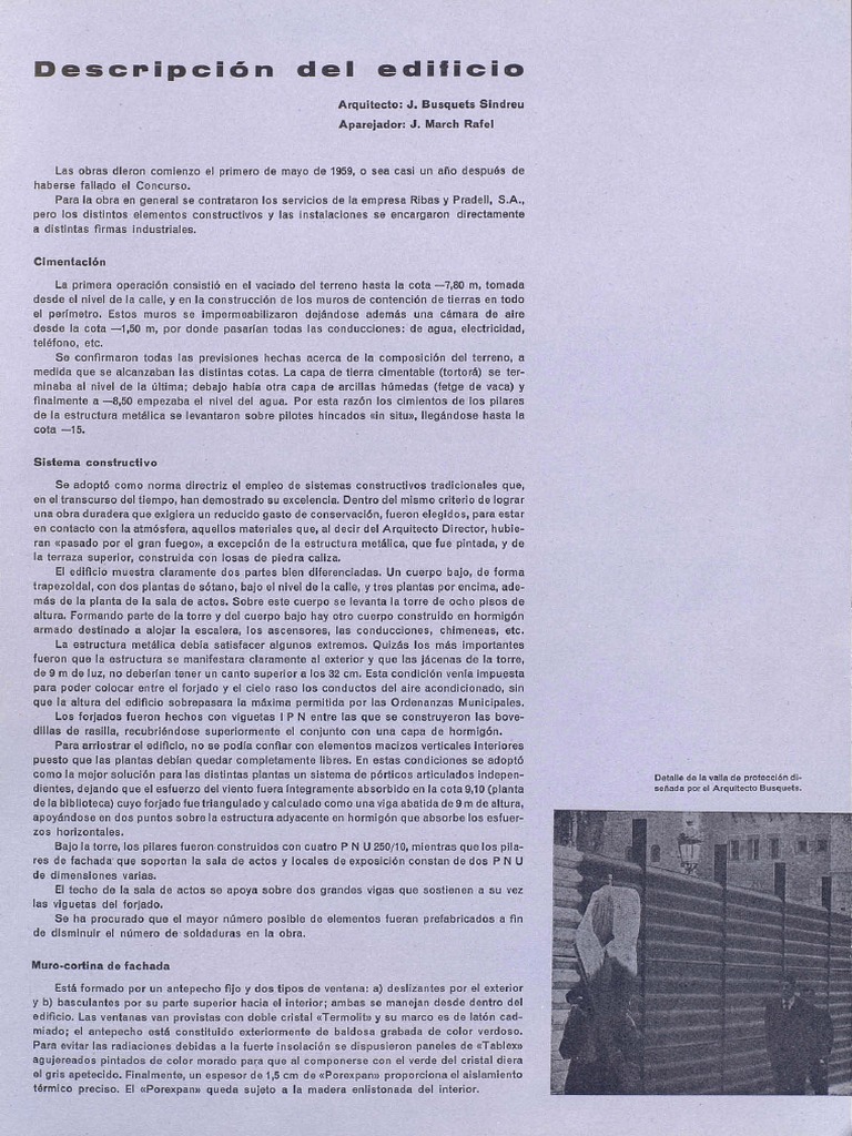 Descripcion Del Edificio Del COAC | PDF | Ascensor | Ventilador mecánico
