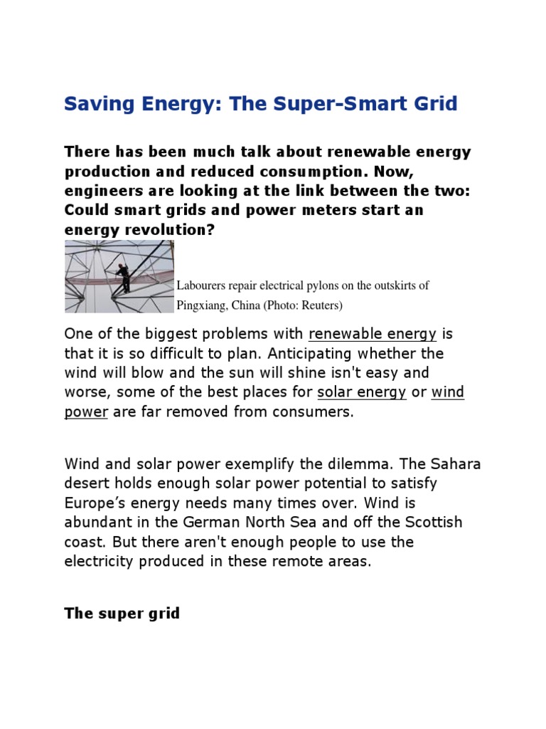 Super Smart Grid | PDF | Electrical Grid | Smart Grid