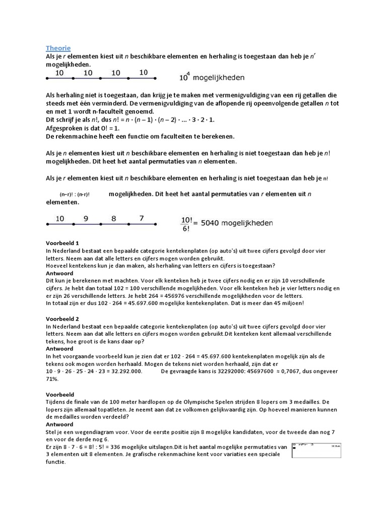 Theorie Permutatie Wiskunde A | PDF