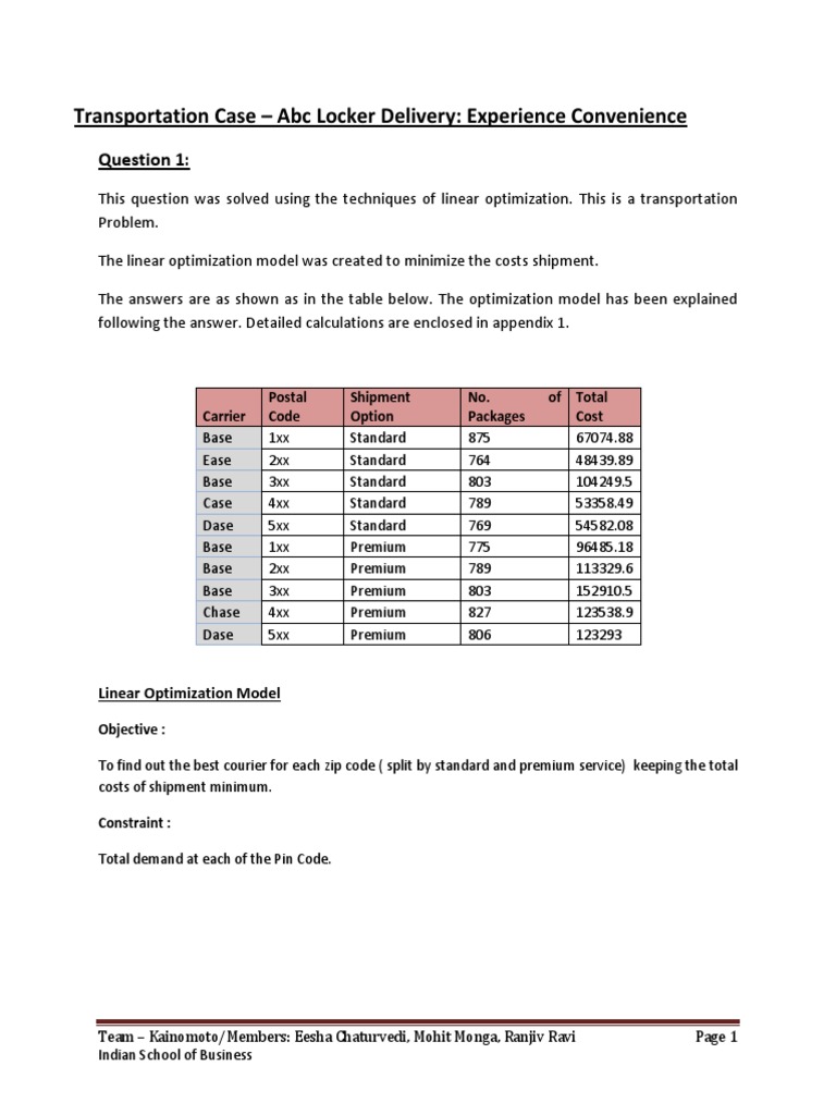 Case Study Optimization | PDF | Mathematical Optimization | Linear Programming