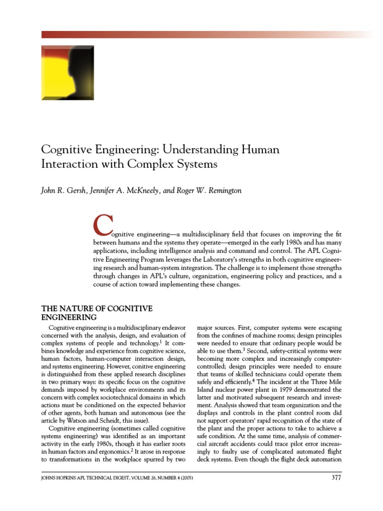 Cognitive Engineering in Complex Systems | PDF | Engineering | System