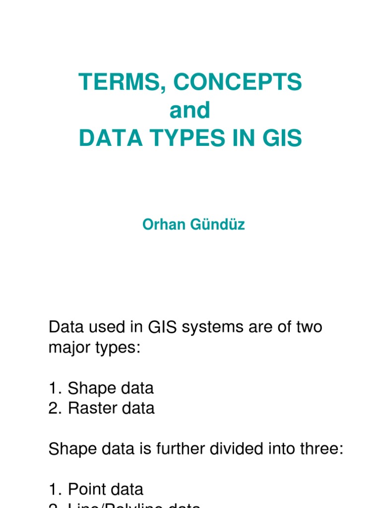 Terms Concepts And Data Types In Gis Orhan Gündüz Download Free Pdf