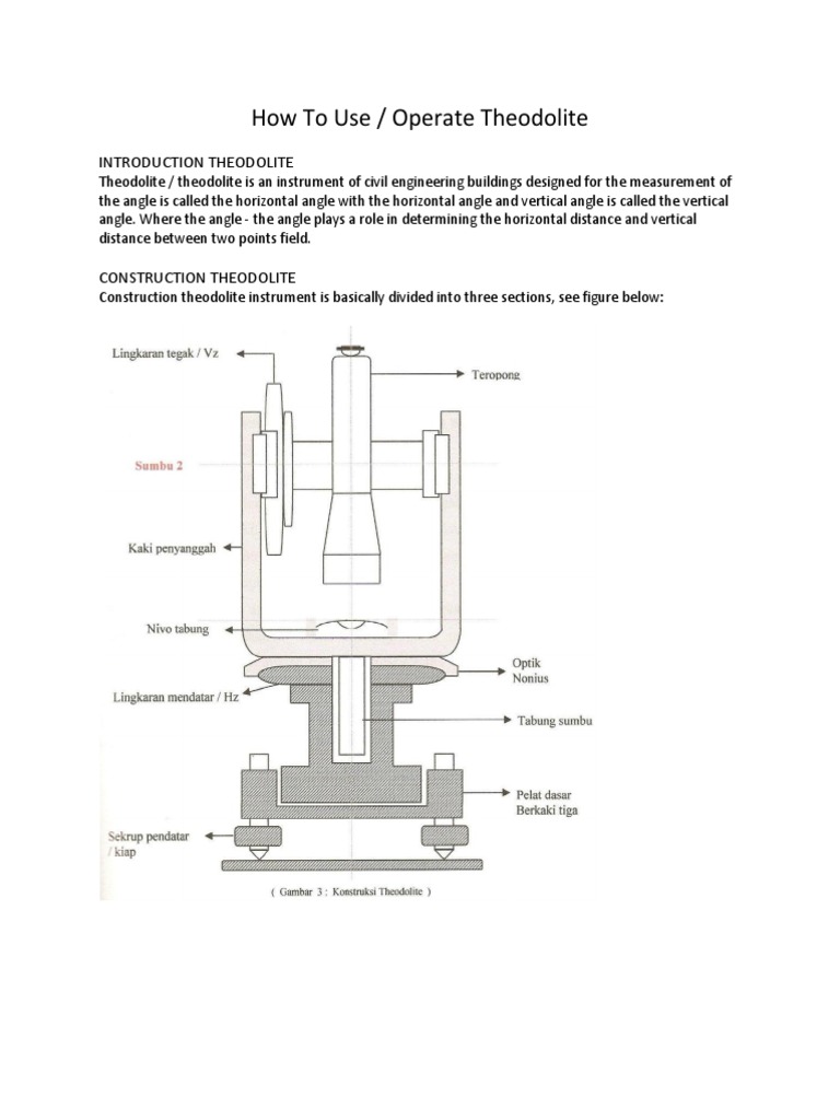 How To Use Theodolite | PDF | Optics | Cartesian Coordinate System