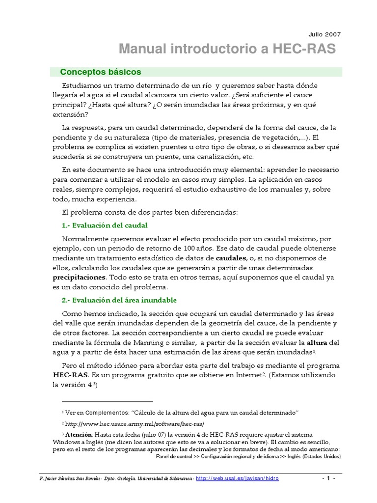 Manual HEC RAS | PDF
