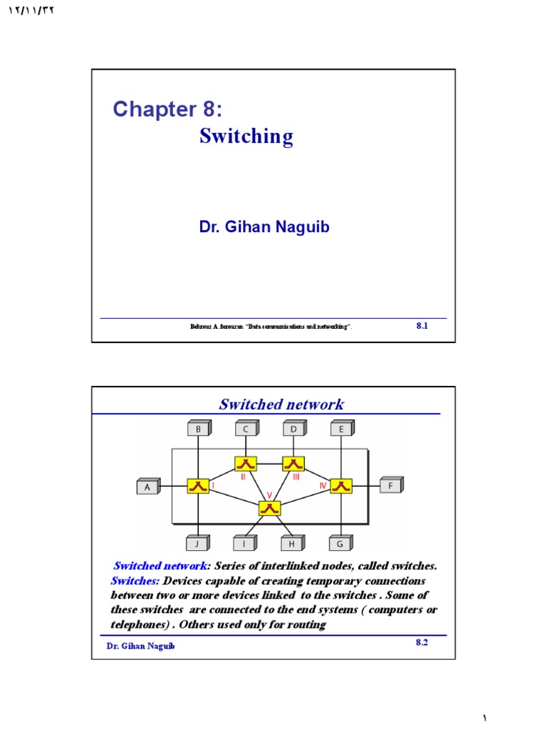 Switching: Dr. Gihan Naguib | Download Free PDF | Multiplexing | Computer Network