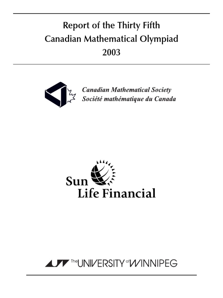 Report of The Thirty Fifth Canadian Mathematical Olympiad 2003 | PDF ...