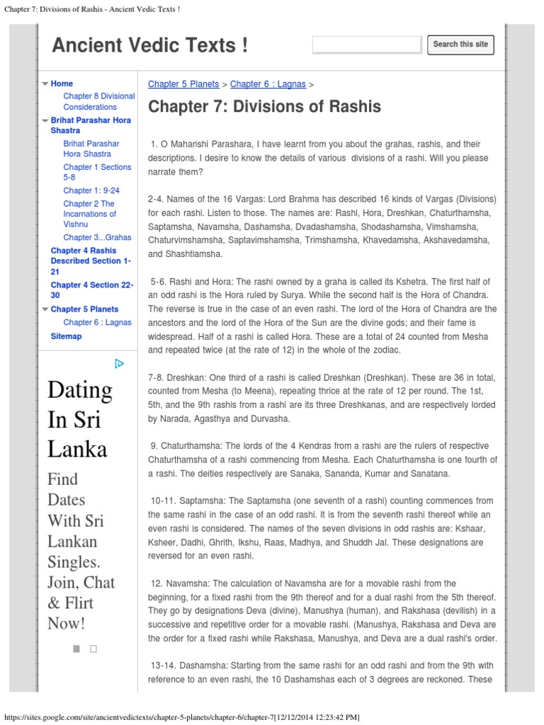 Chapter 7 - Divisions of Rashis - Ancient Vedic Texts ! | PDF | Hindu ...