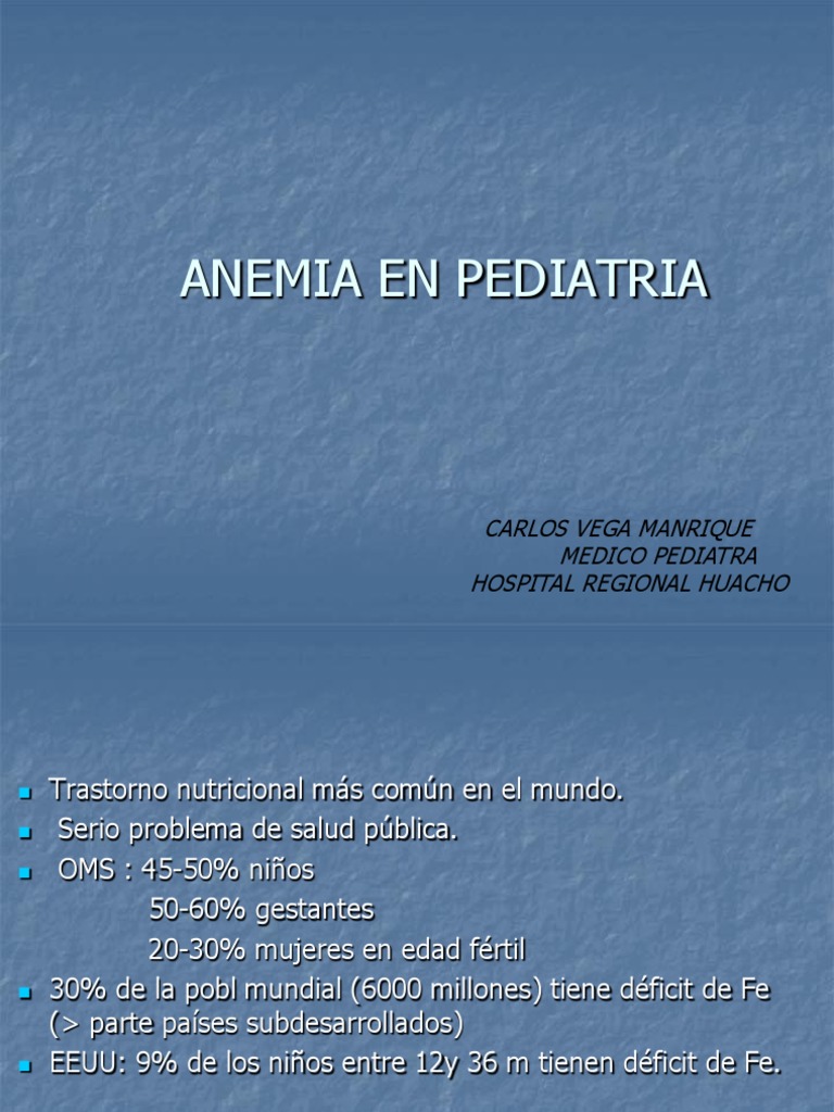 Anemia en Pediatria | PDF | Anemia | Glóbulo rojo