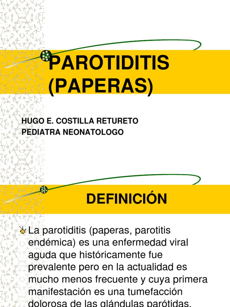 Definición y tratamiento de parotiditis | PDF | Virología ...