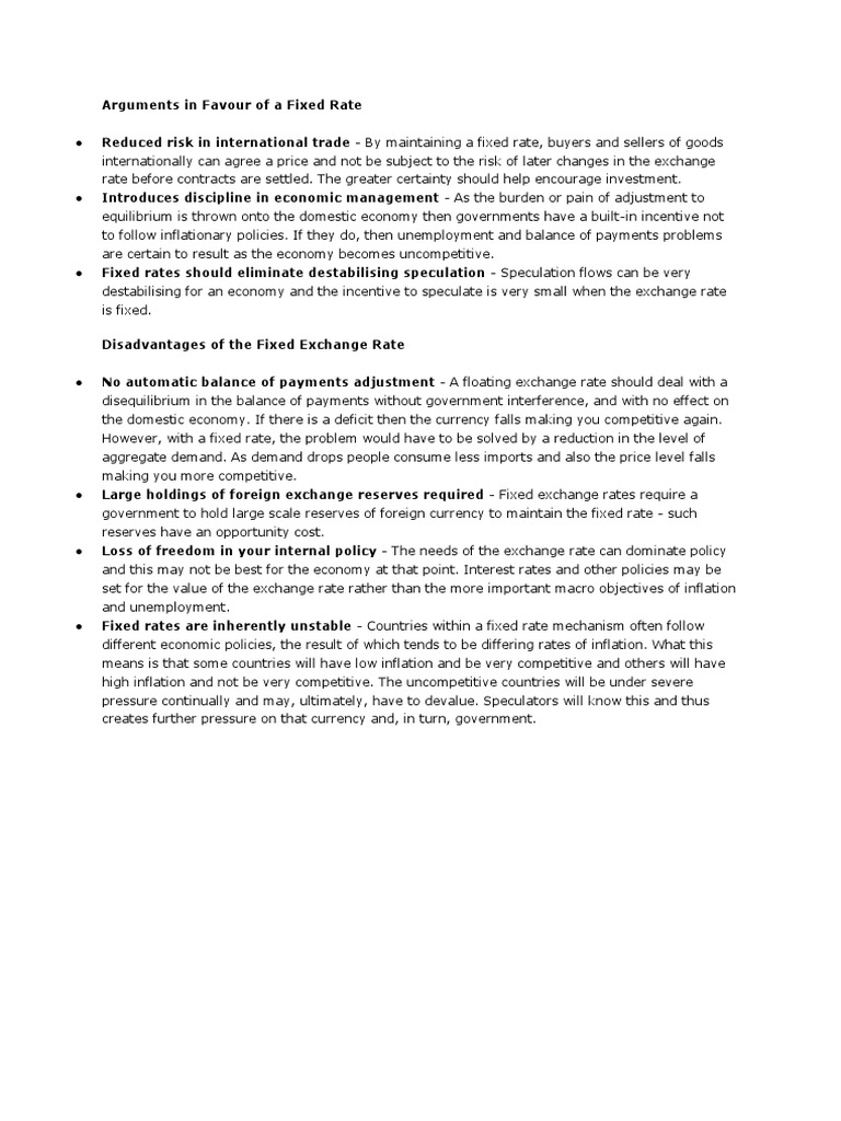 Arguments in Favour of A Fixed Rate | PDF | Finance & Money Management ...