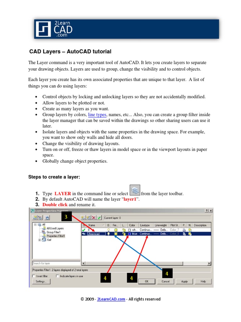 CAD Layers - Control Objects Visibility in AutoCAD | PDF | Auto Cad ...