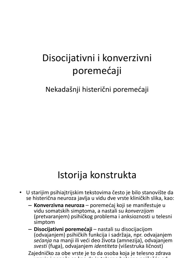 Disocijativni Konverzivni Poremecaj | PDF