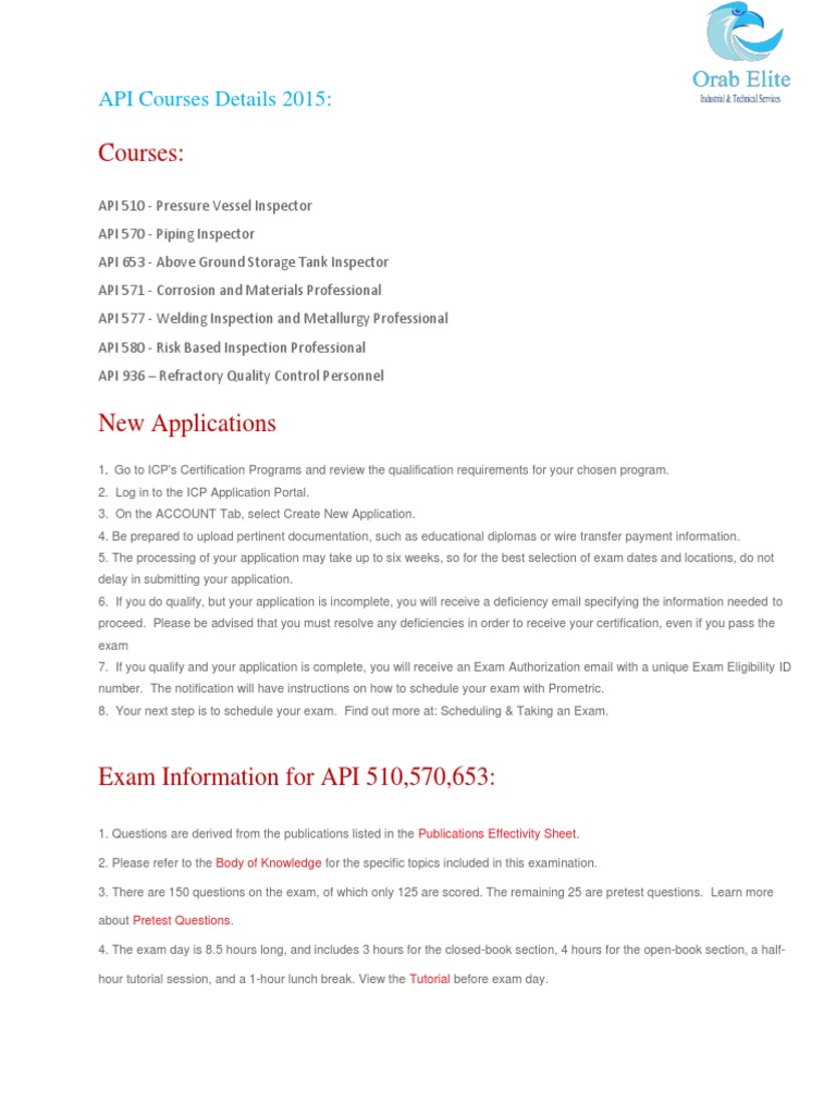 API Courses Details | PDF | Test (Assessment) | Test/Examination