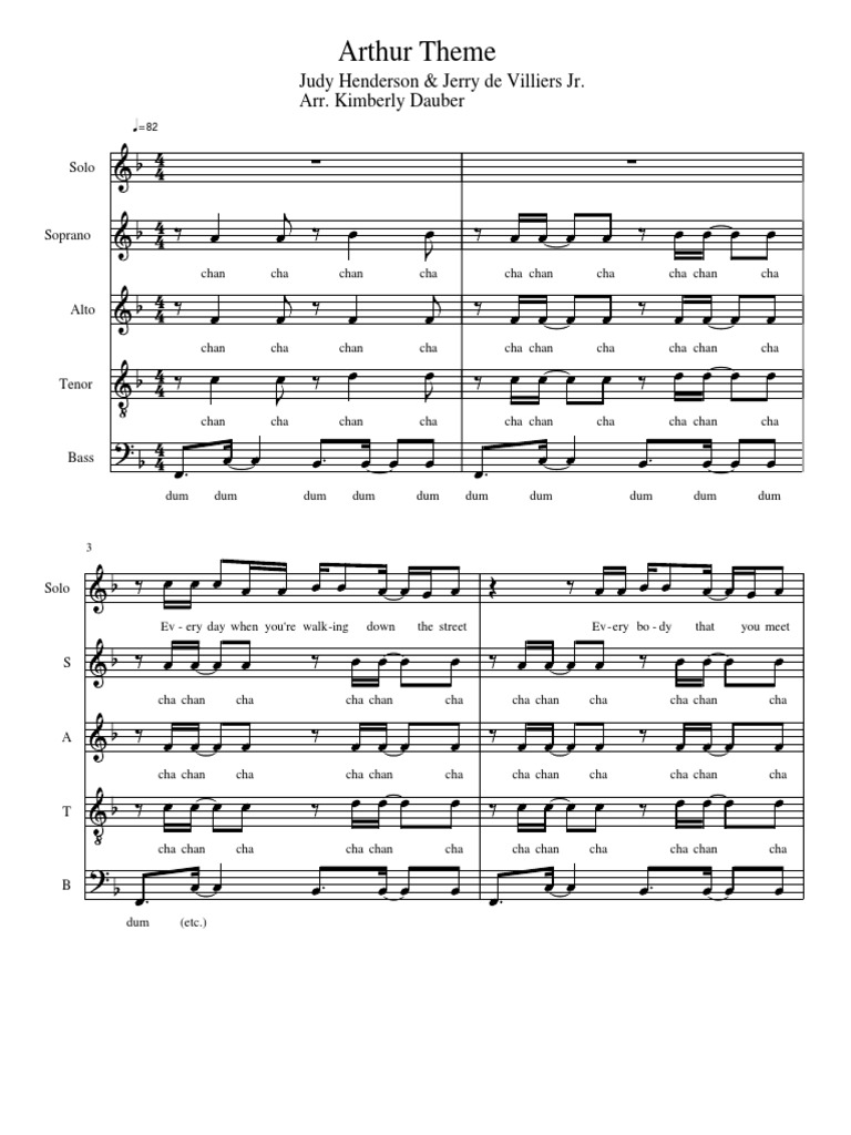 Arthur Theme: Judy Henderson & Jerry de Villiers Jr. Arr. Kimberly ...