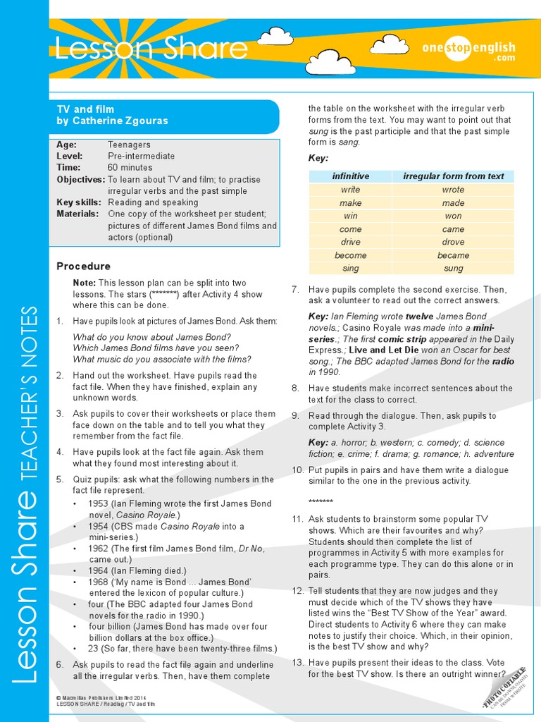 OSE Lesson Share TV and Film | PDF | James Bond | Entertainment (General)