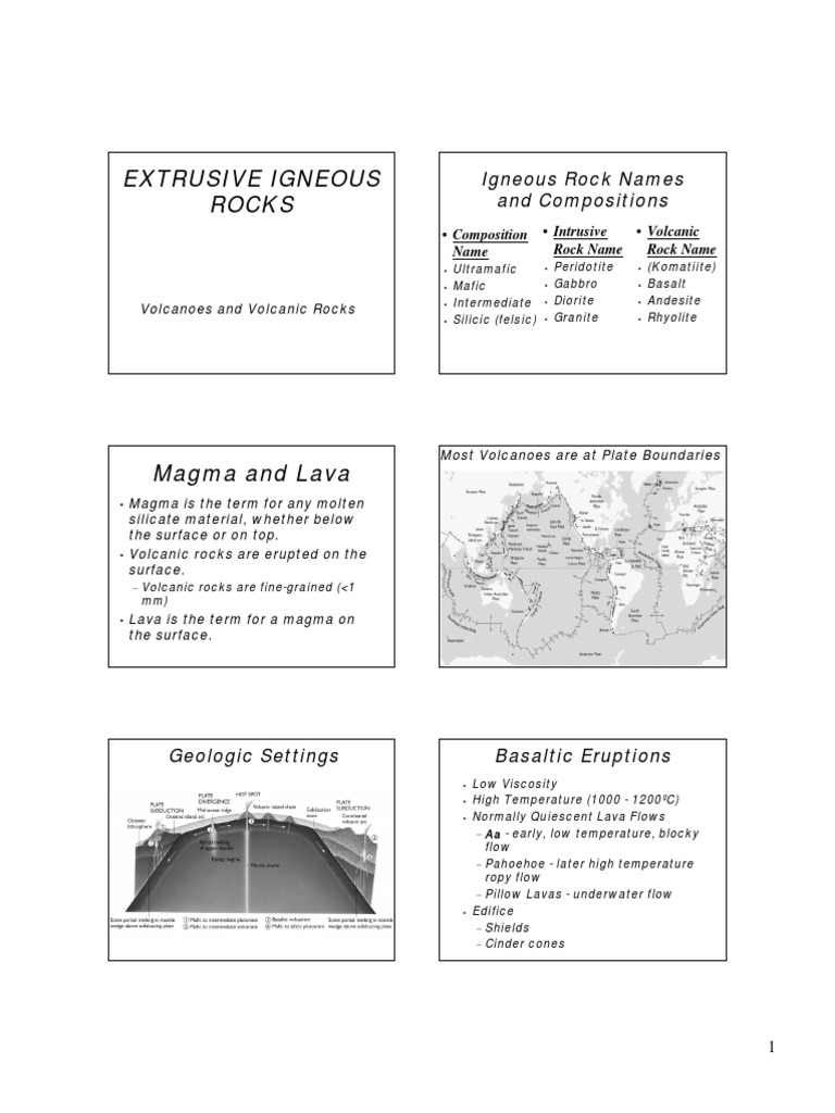 Extrusive Igneous Rocks: Igneous Rock Names and Compositions | PDF ...