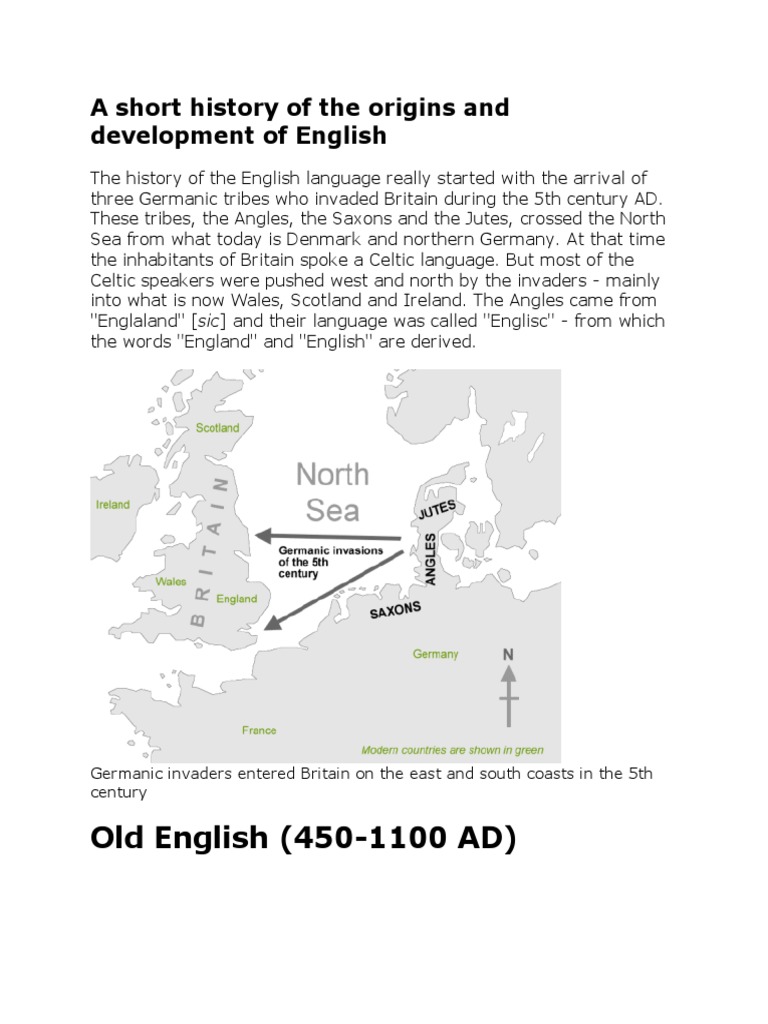 A Short History of The Origins and Development of English | PDF ...