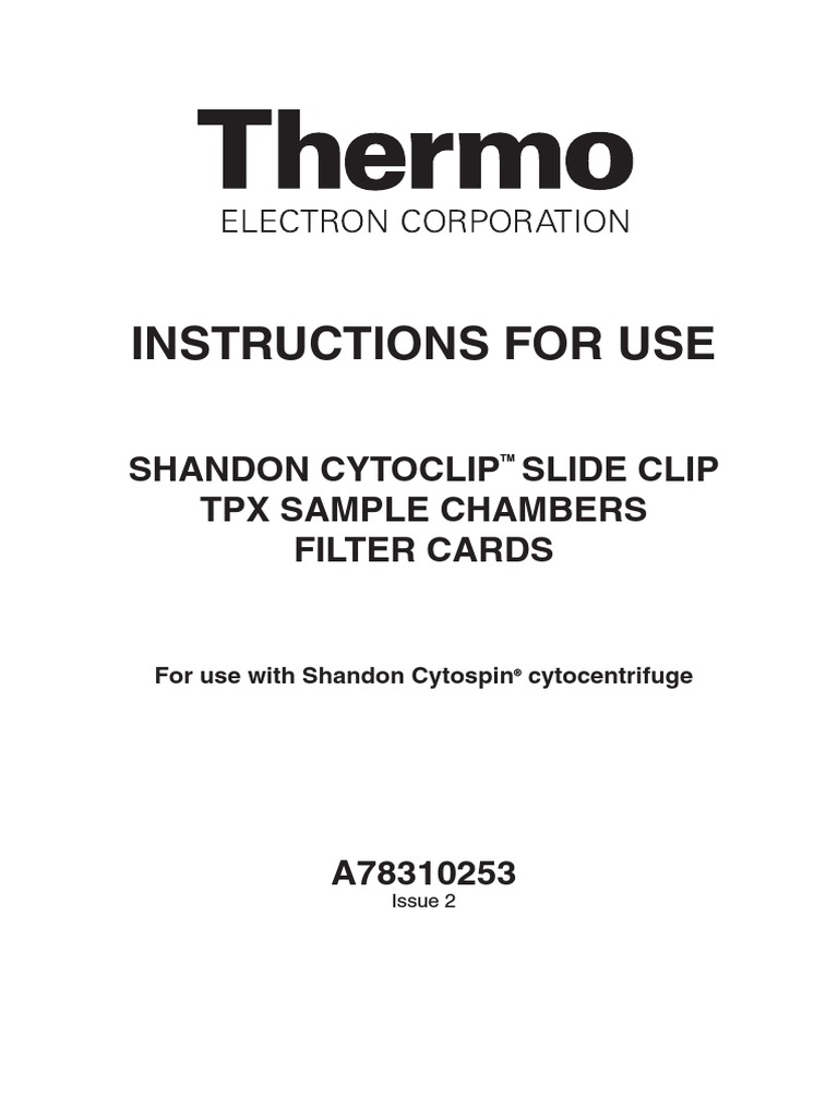 Cytoclip For Use With Shandon Cytospin Centrifuge | PDF
