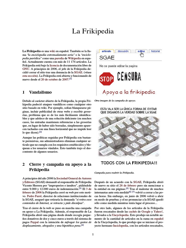 La Frikipedia | PDF | Procesamiento de información social | Servicios ...