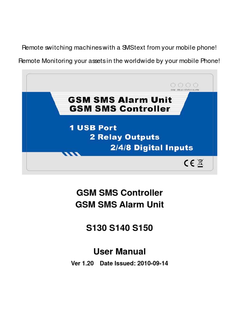 (Alarma GSM) GSM SMS Alarm | PDF | Short Message Service | Telemetry