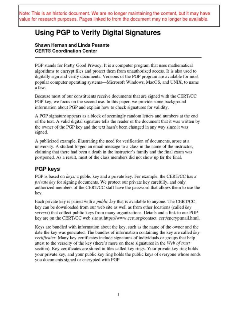 PGP Signatures | PDF | Public Key Cryptography | Key (Cryptography)