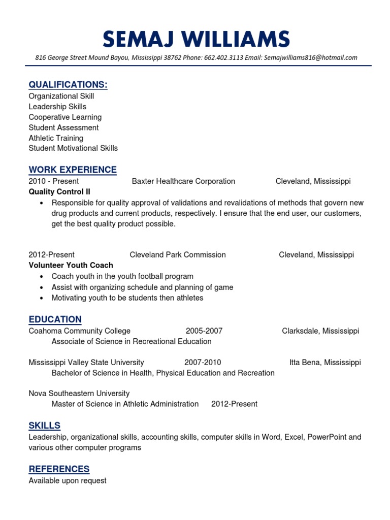 Semaj Williams: Athletic and Leadership Profile | PDF