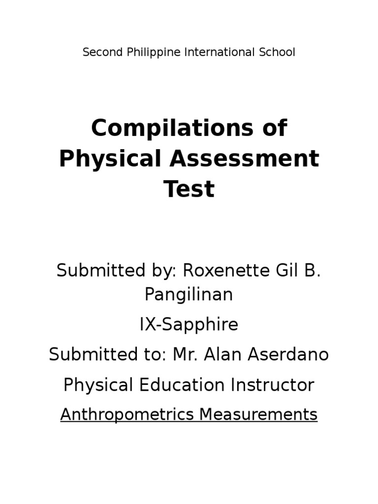 Compilations of Physical Assessment Test | PDF | Physical Strength ...