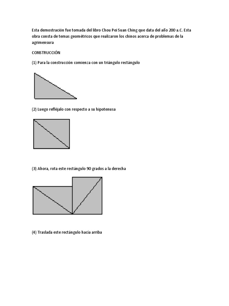 Esta Demostración Fue Tomada Del Libro Chou Pei Suan Ching Que Data Del ...