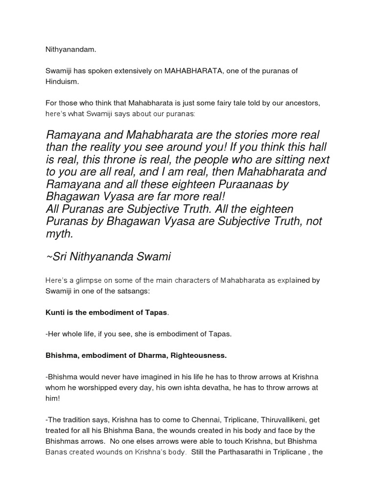 Get To Know More Mahabharata Characters | PDF | Mahabharata | Vaishnava Texts