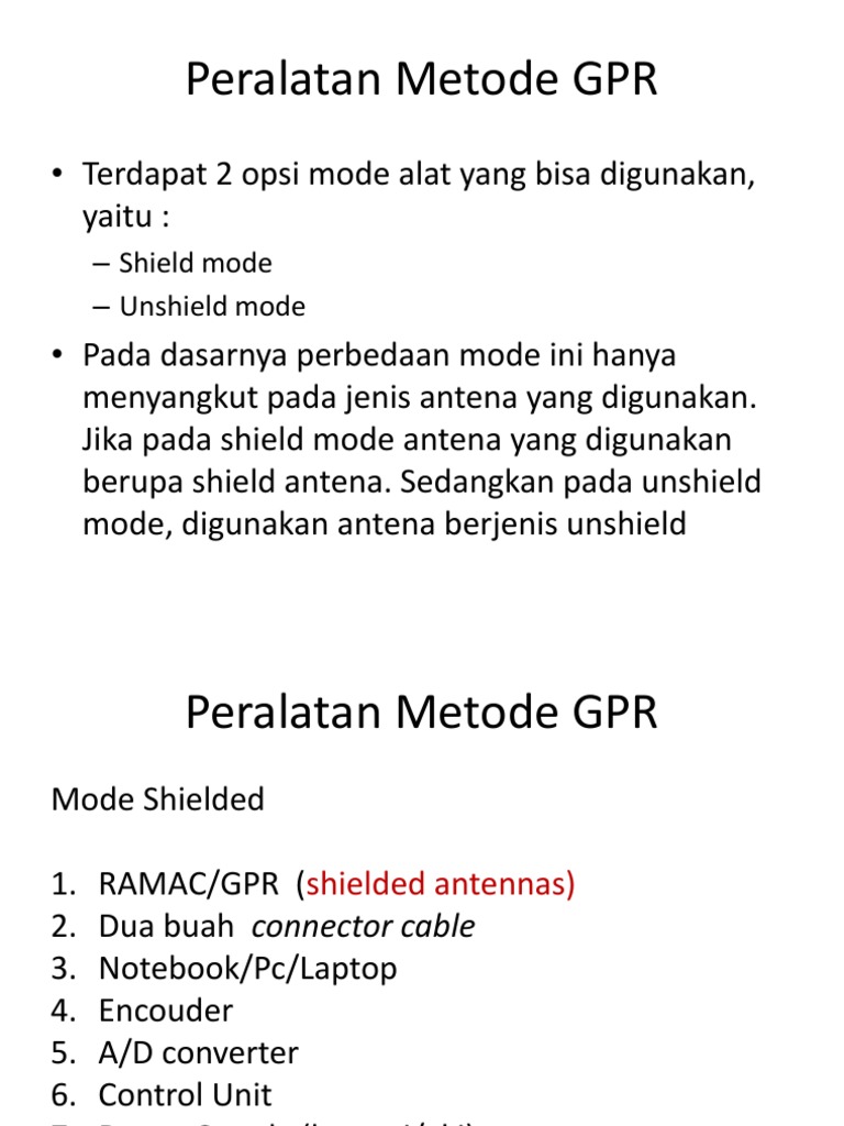 Komponen dan Mode Kerja GPR | PDF